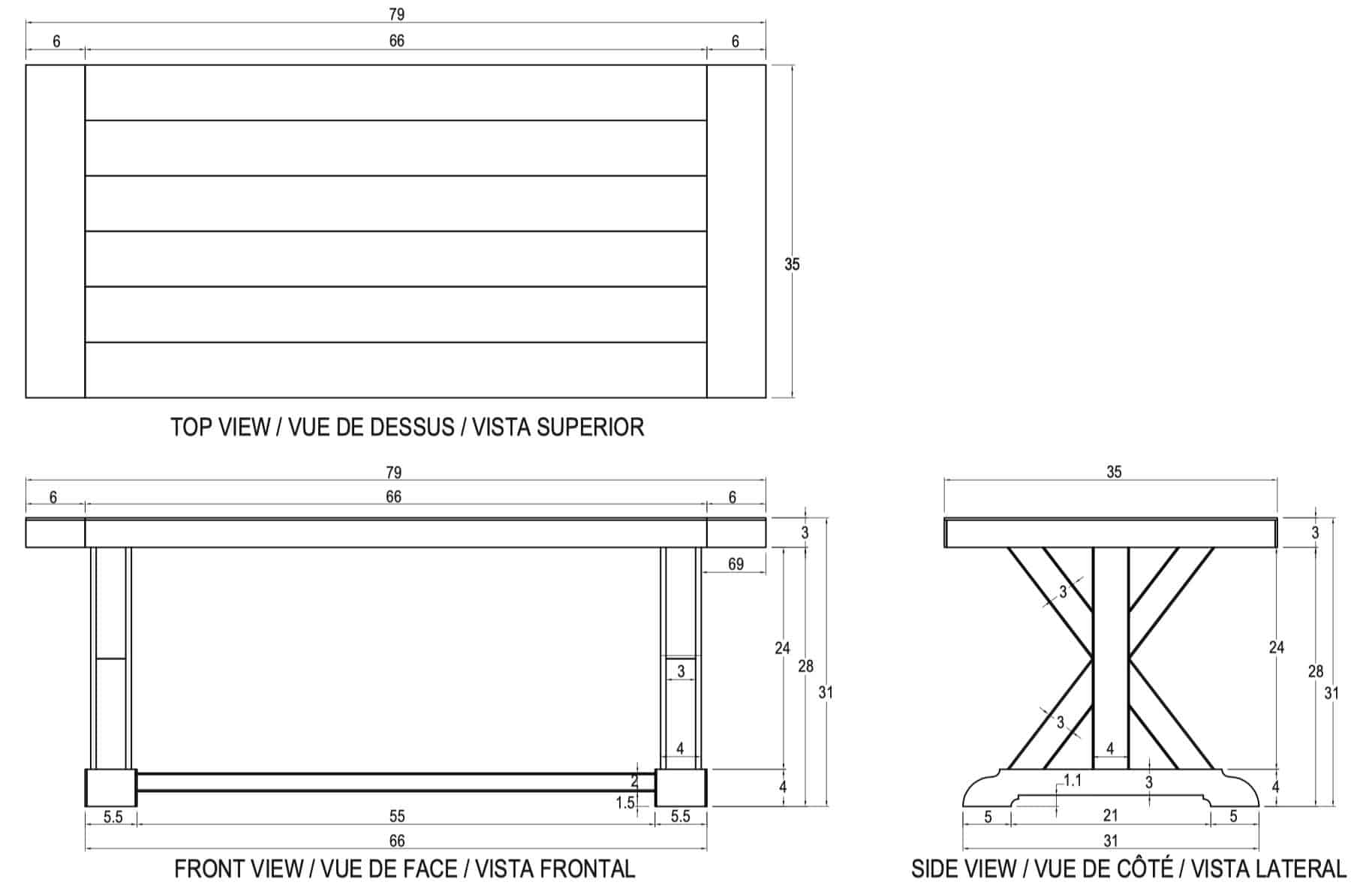 Madera 78" Dining Table Installation Guide - Urban Woodcraft - UAE